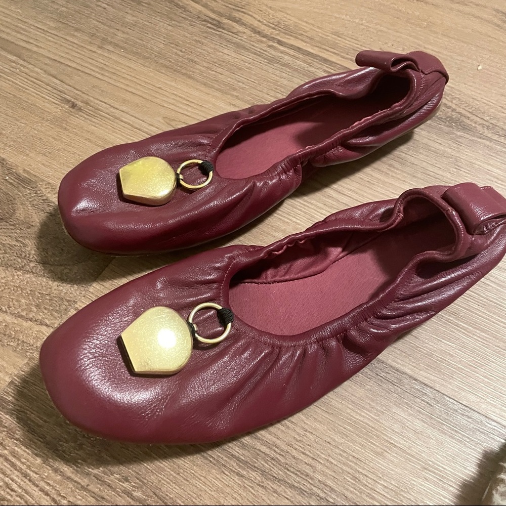 Old Celine Style Soft Leather Ballerina Flats - Gem